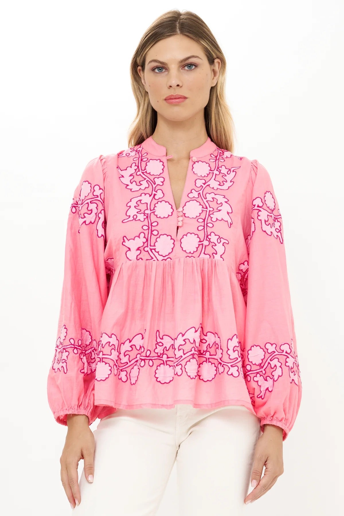 Mandarin Tangier Pink Blouse – Lemon Cabana